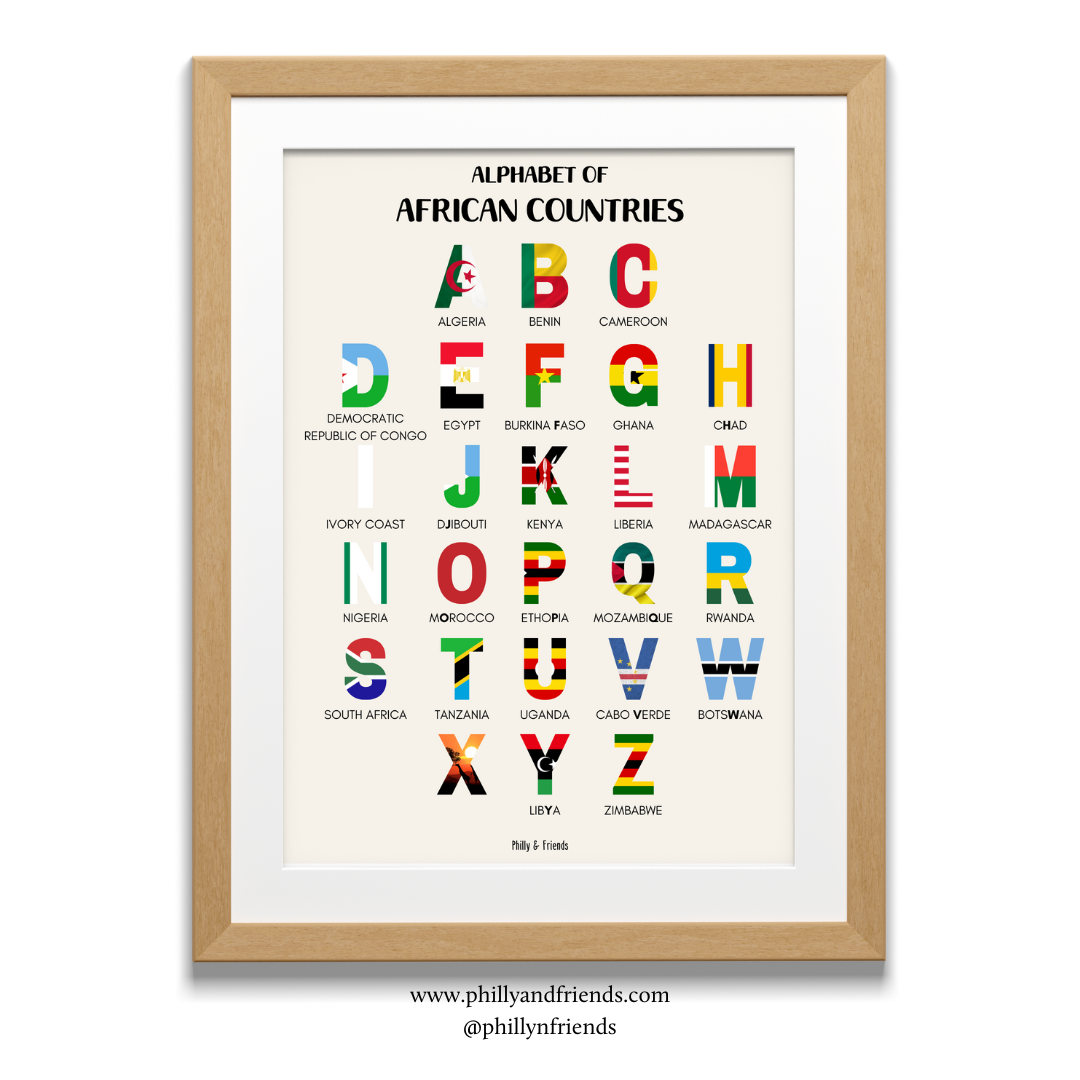 "Discover Africa: Alphabet Poster for Kids | African Flags & Letters ...