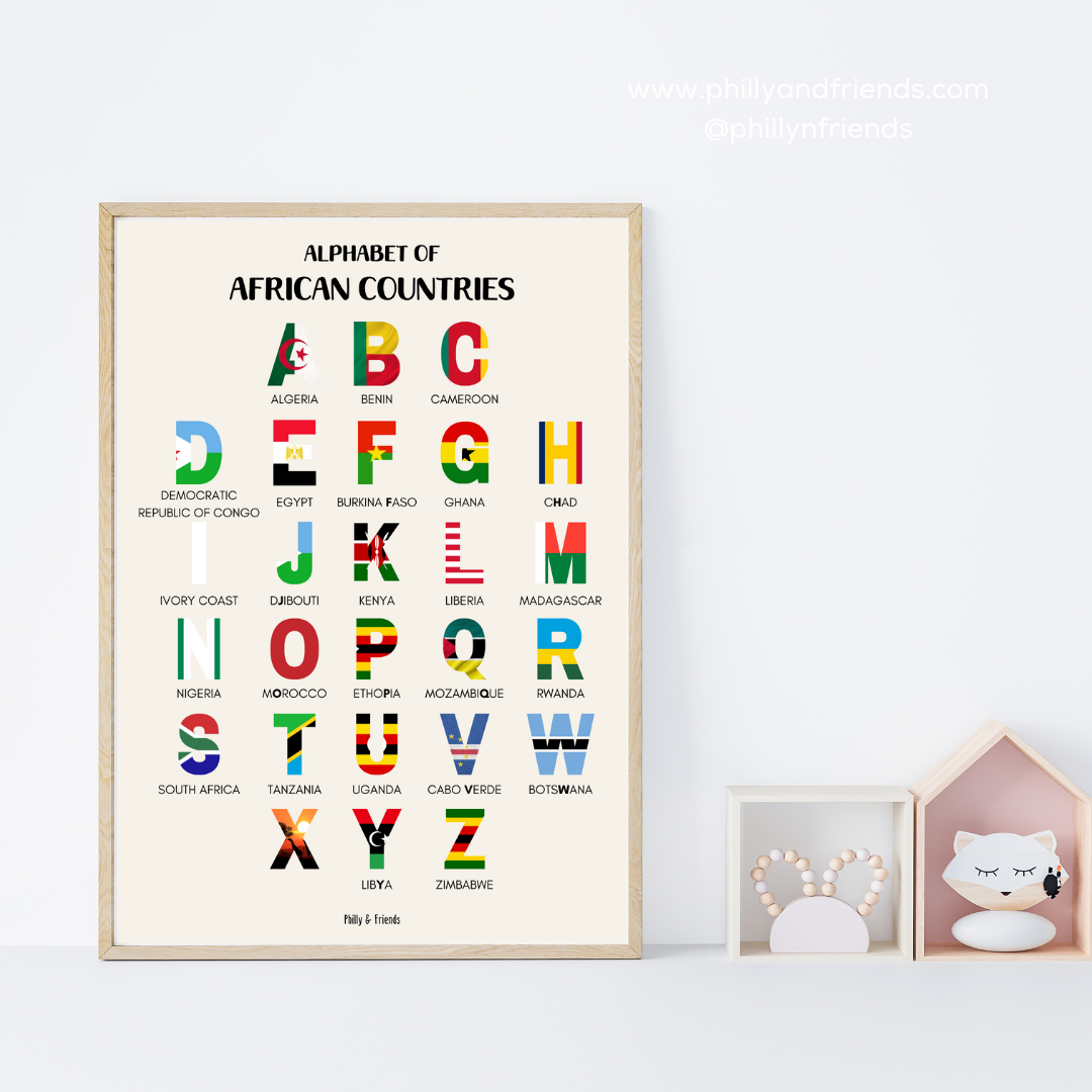 "Discover Africa: Alphabet Poster for Kids | African Flags & Letters ...