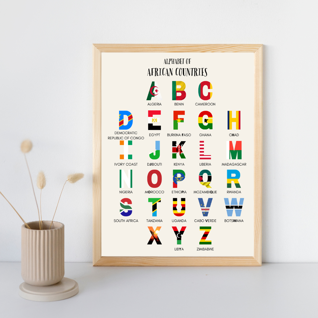 "Discover Africa: Alphabet Poster for Kids | African Flags & Letters ...